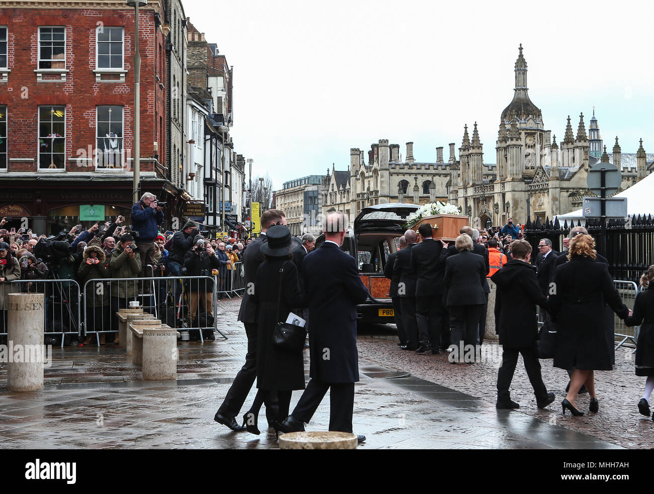 The funeral of Stephen Hawking at Great St. Mary Church in Cambridge ...