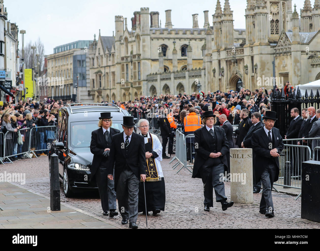 The funeral of Stephen Hawking at Great St. Mary Church in Cambridge ...