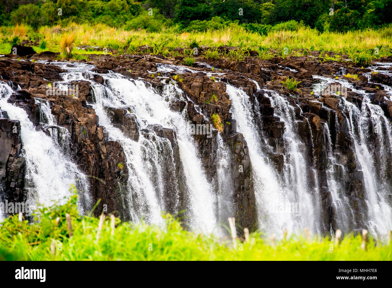 Scenic view of the Victoria Falls, Zambezi River, Zimbabwe and Zambia ...