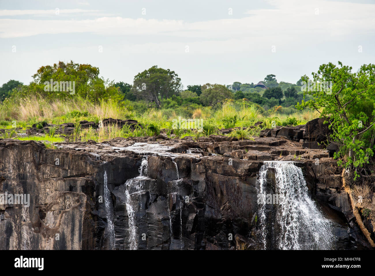 Scenic view of the Victoria Falls, Zambezi River, Zimbabwe and Zambia ...