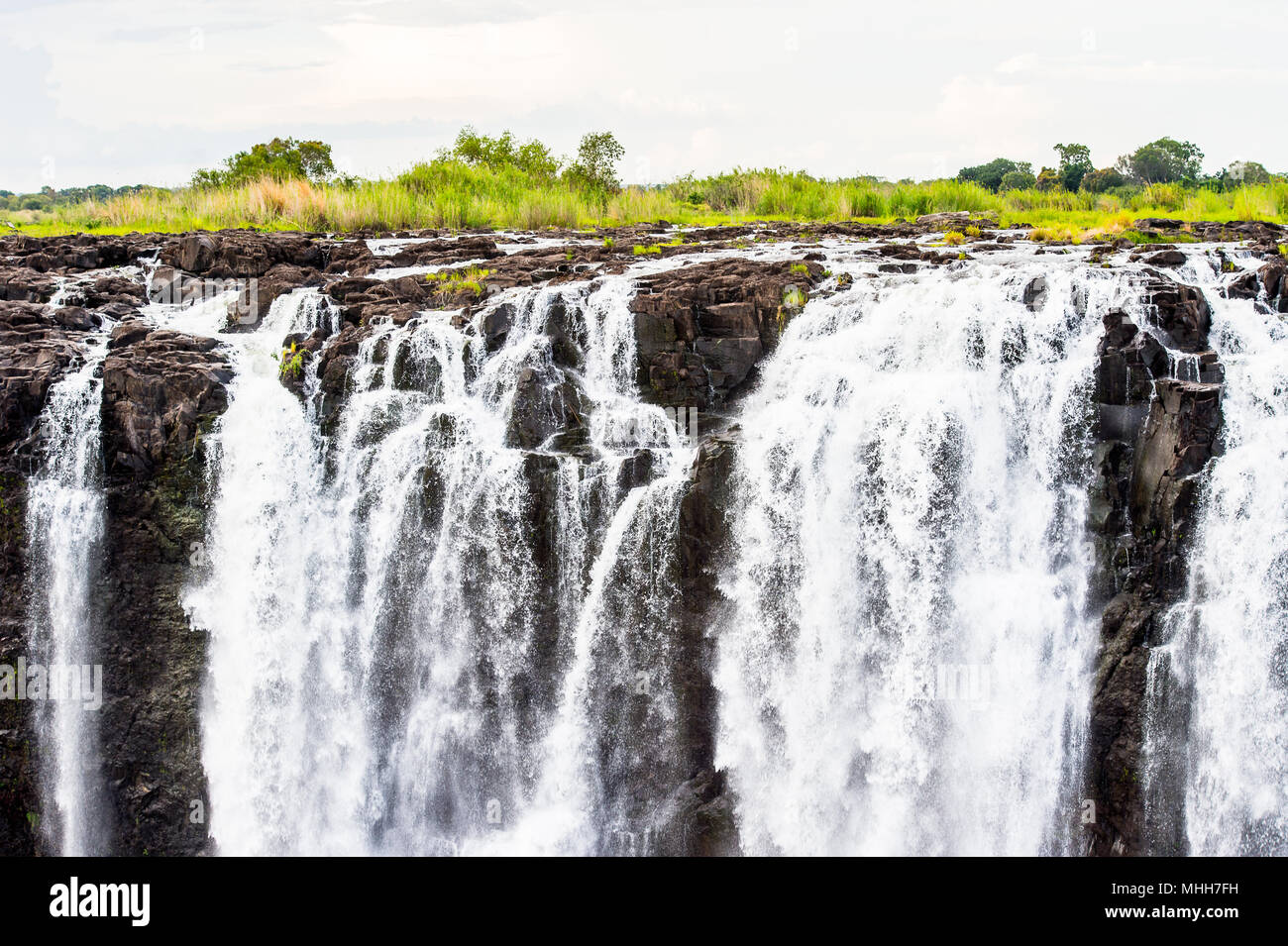 Scenic view of the Victoria Falls, Zambezi River, Zimbabwe and Zambia ...