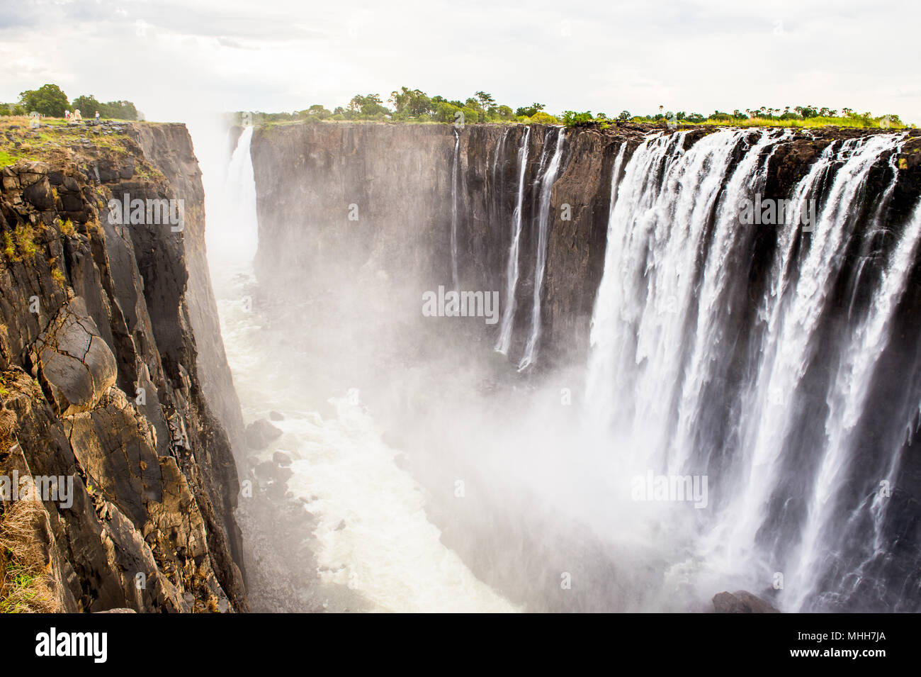 Scenic view of the Victoria Falls, Zambezi River, Zimbabwe and Zambia ...