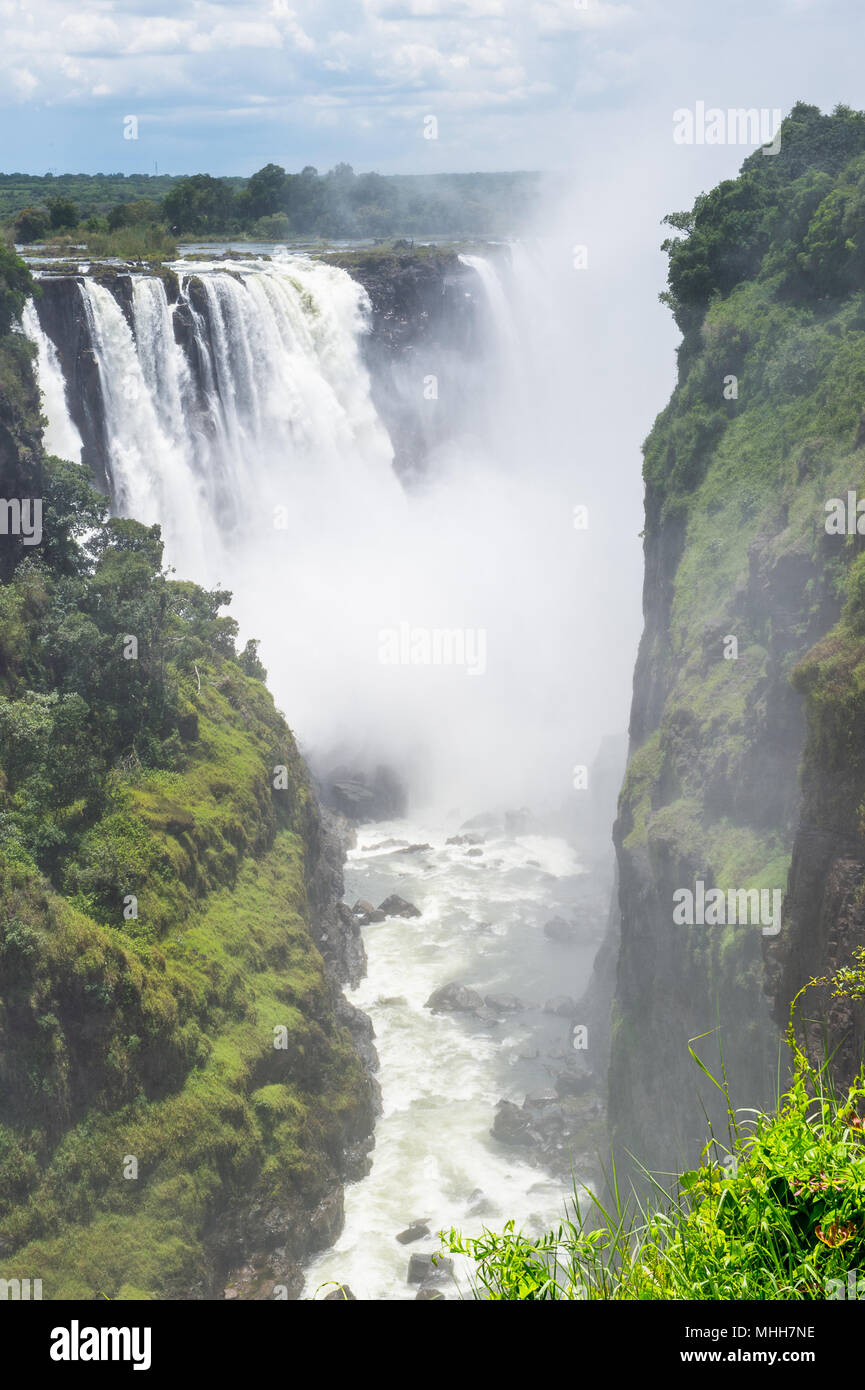 Victoria Falls, boarder of Zambia and Zimbabwe. UNESCO World Heritage ...