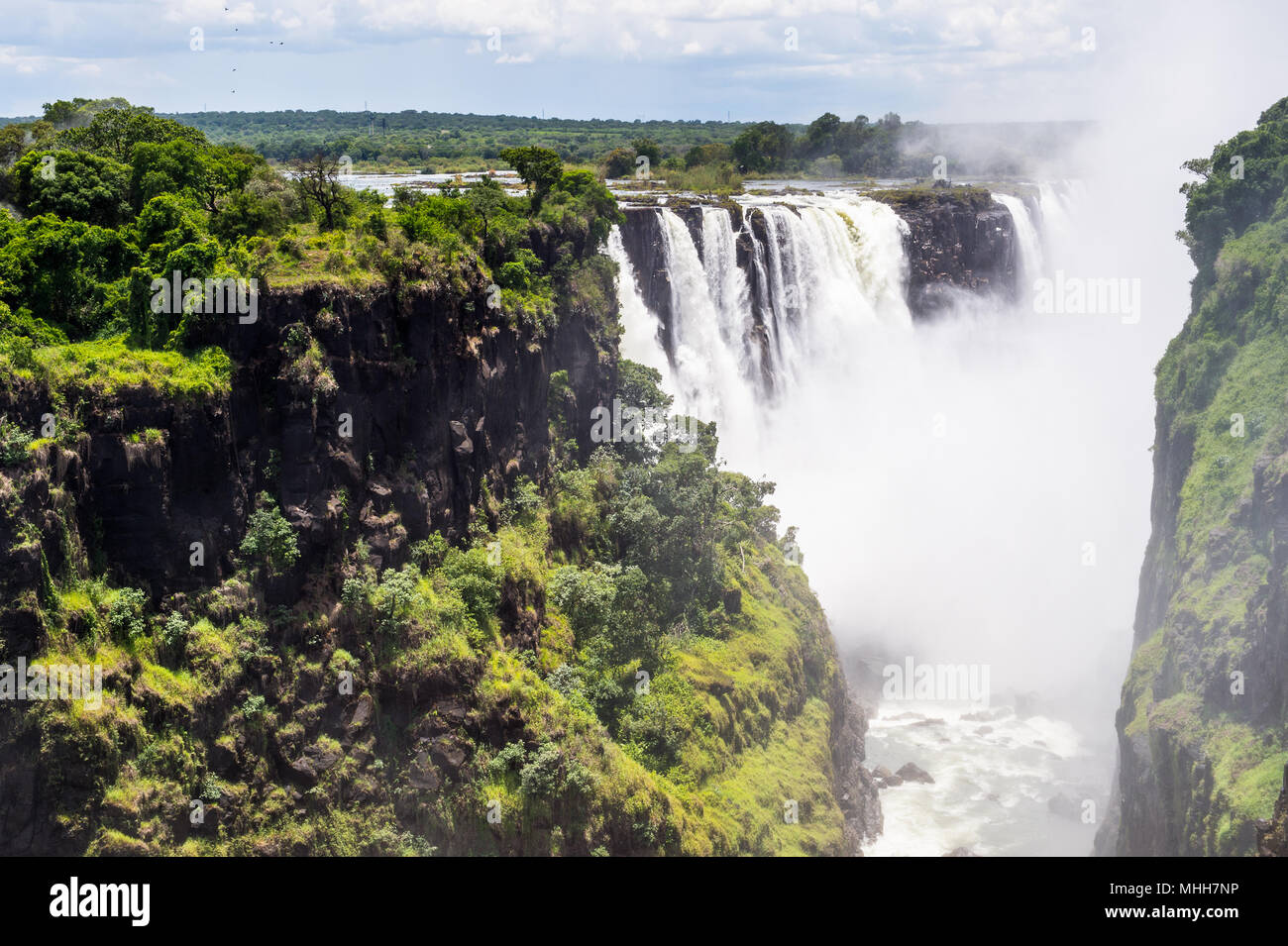 Victoria Falls, boarder of Zambia and Zimbabwe. UNESCO World Heritage ...