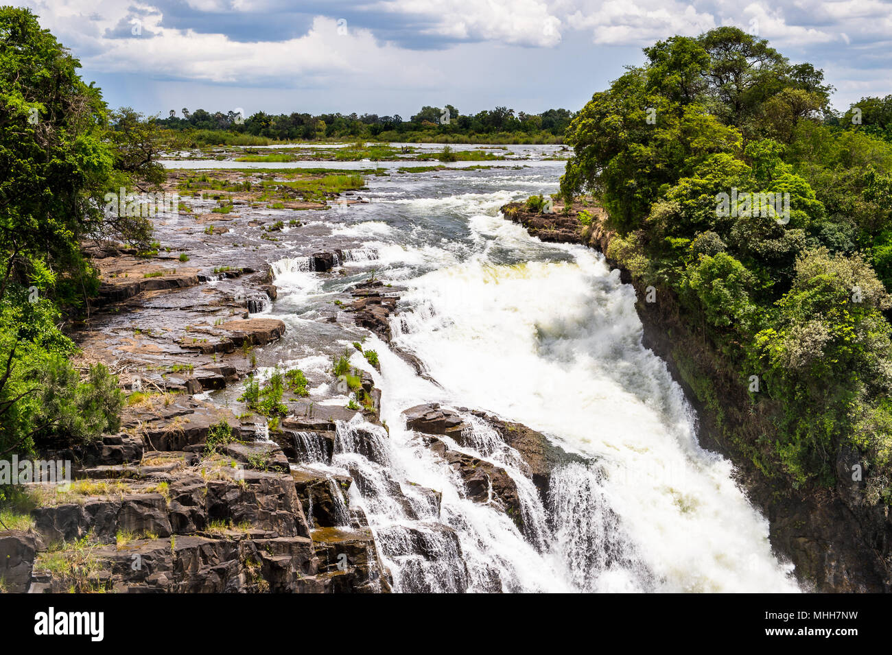 Victoria Falls, boarder of Zambia and Zimbabwe. UNESCO World Heritage ...
