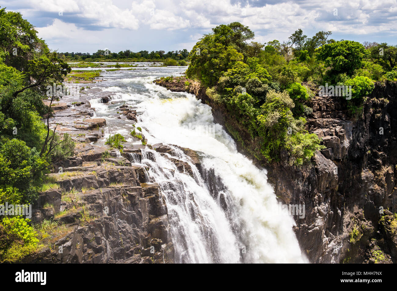 Victoria Falls, boarder of Zambia and Zimbabwe. UNESCO World Heritage ...