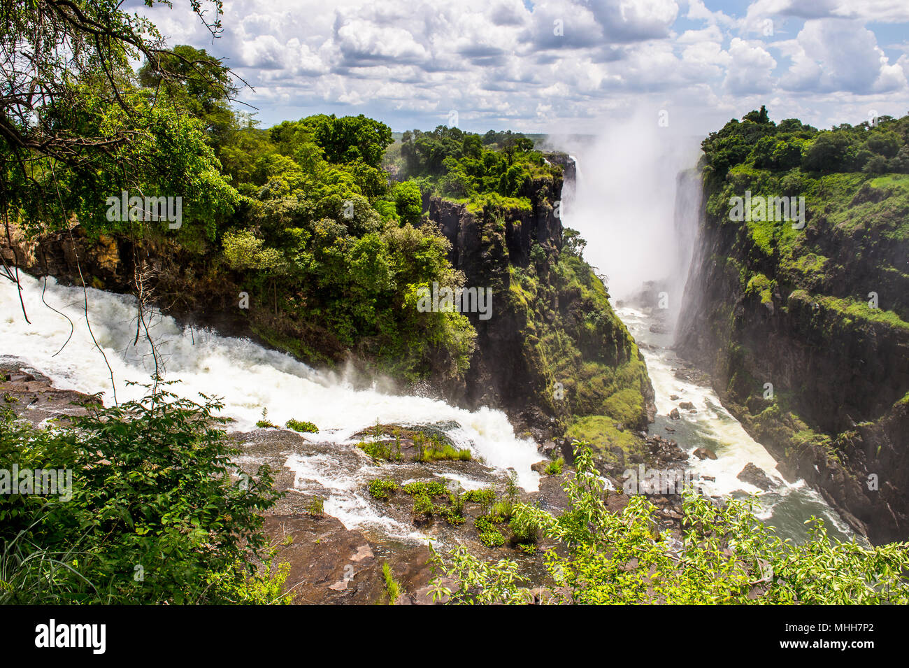 Victoria Falls, boarder of Zambia and Zimbabwe. UNESCO World Heritage ...