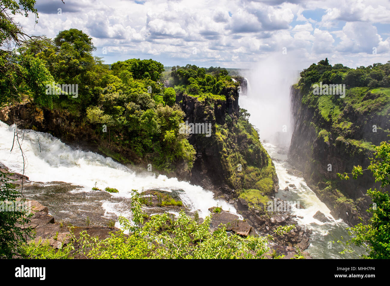 Victoria Falls, boarder of Zambia and Zimbabwe. UNESCO World Heritage ...