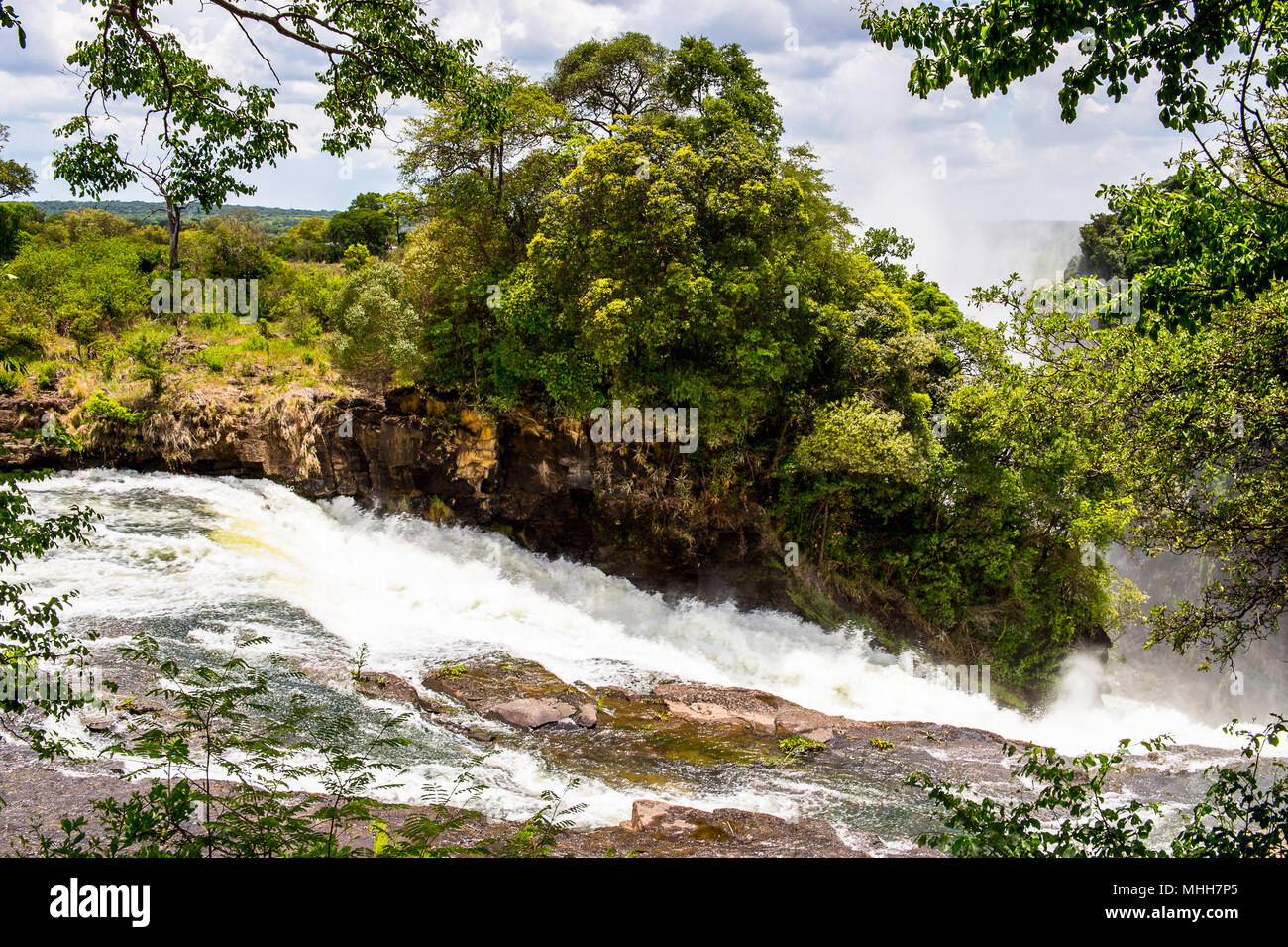 Victoria Falls, boarder of Zambia and Zimbabwe. UNESCO World Heritage ...