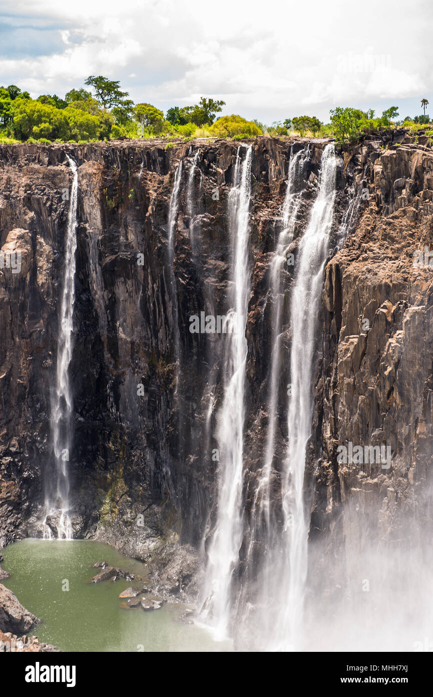 Victoria Falls, boarder of Zambia and Zimbabwe. UNESCO World Heritage ...