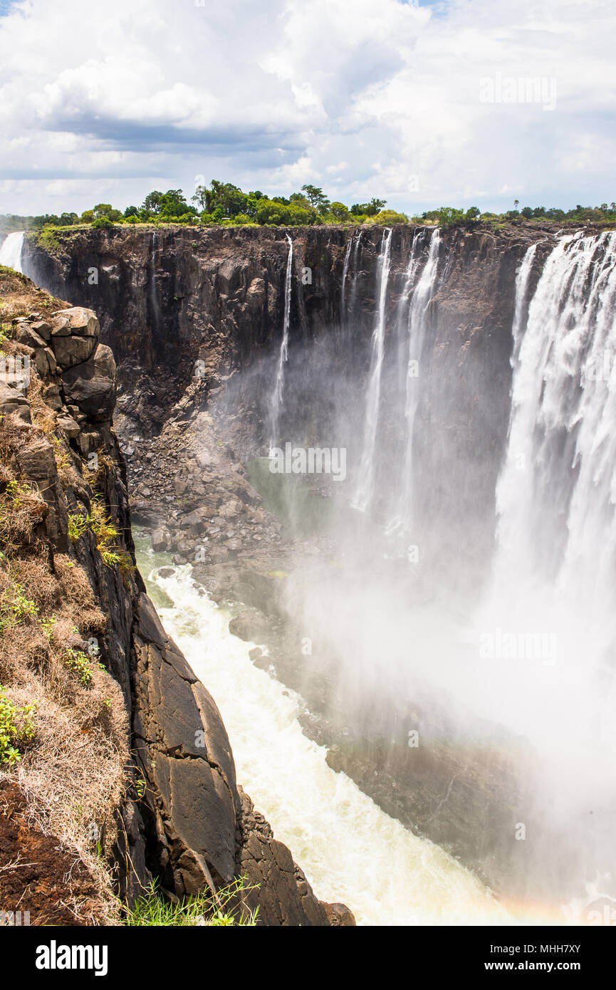Victoria Falls, boarder of Zambia and Zimbabwe. UNESCO World Heritage ...