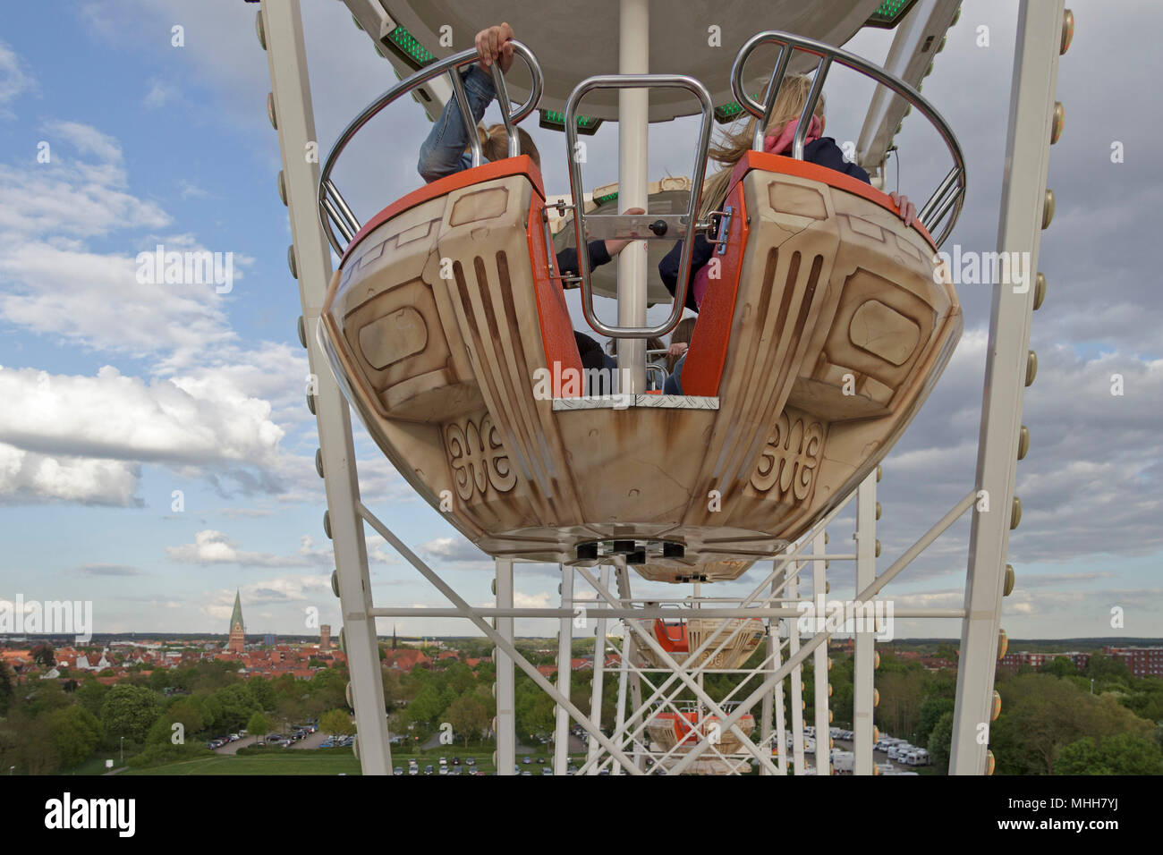 Ferris Wheel, spring fun fair, Lueneburg, Lower Saxony, Germany Stock ...