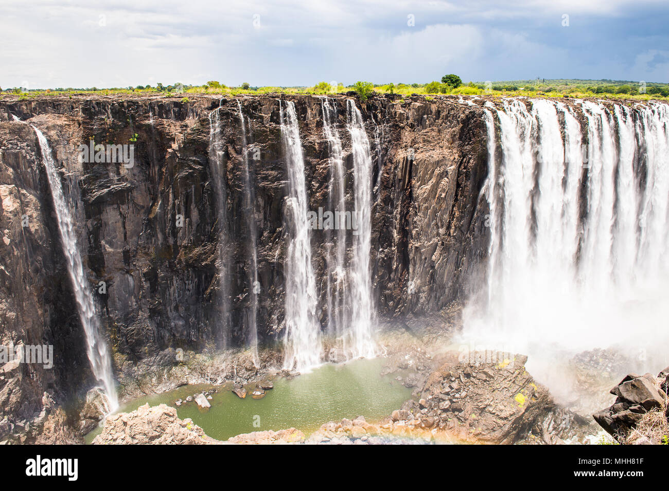 Victoria Falls, boarder of Zambia and Zimbabwe. UNESCO World Heritage ...