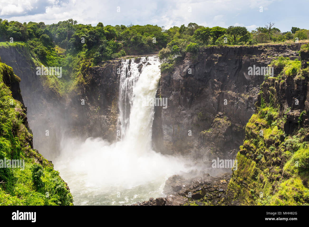 Victoria Falls, boarder of Zambia and Zimbabwe. UNESCO World Heritage ...