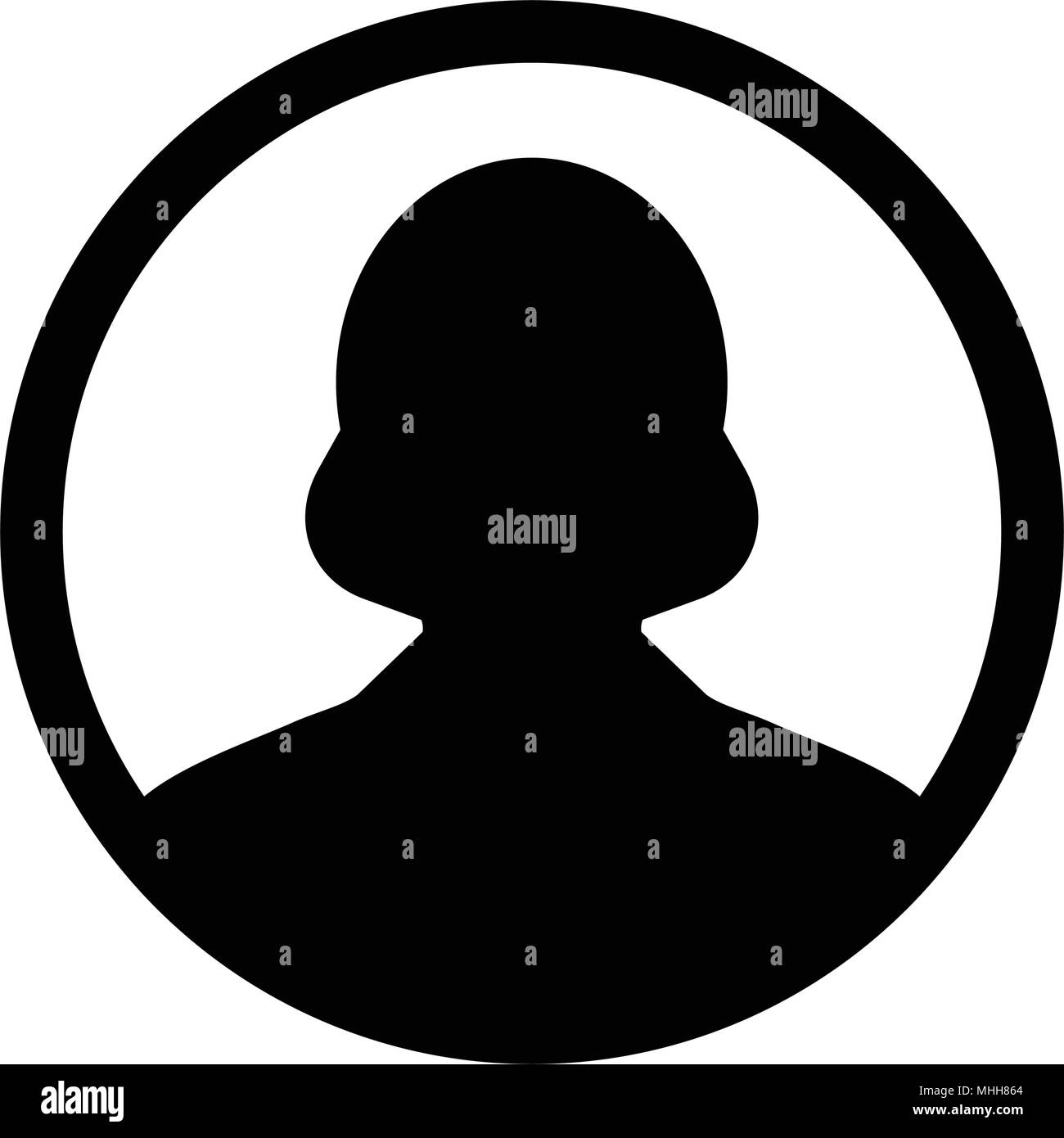 User Icon Vector Female Person Symbol Profile Circle Avatar Sign in ...