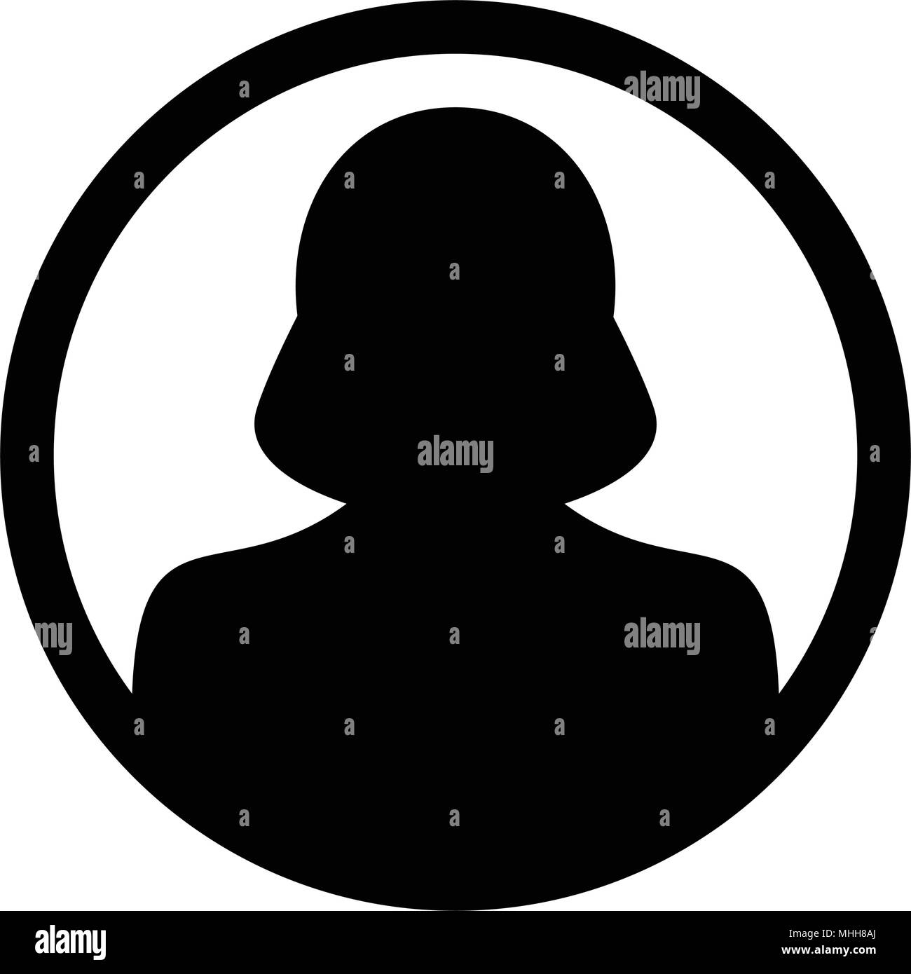 User Icon Vector Female Person Symbol Profile Circle Avatar Sign in ...
