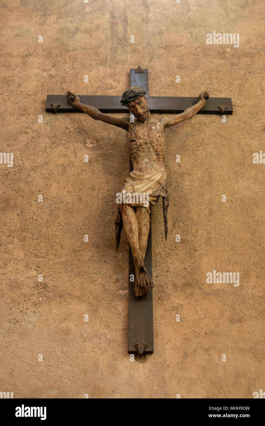 The Leper Christ. Wooden cross in basilica Saint julien of Brioude ...