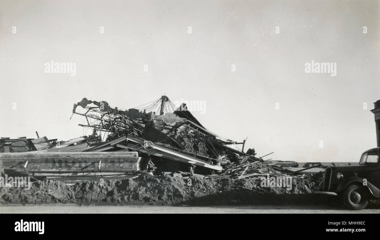Antique September or October 1938 photograph, carousel destruction from ...