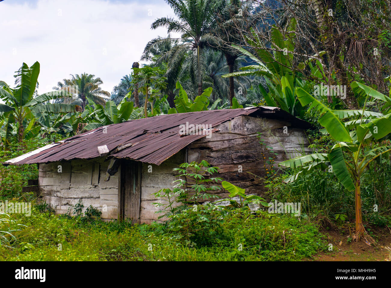 Small poor almost destroyed houses in Africa where people live Stock ...