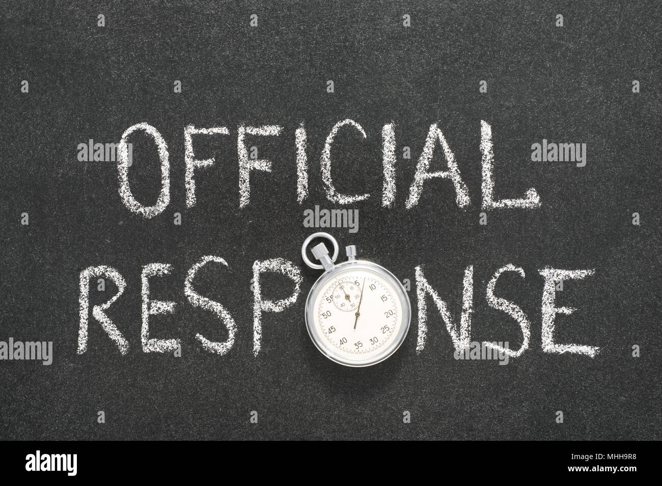 official response phrase handwritten on chalkboard with vintage precise ...