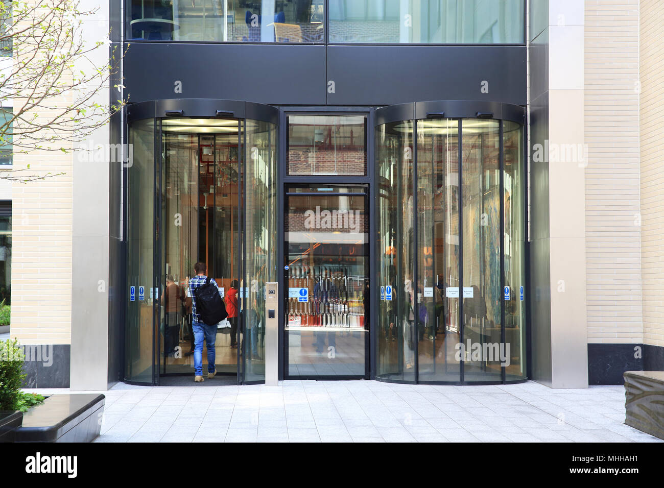 Entrance to the new Facebook HQ, designed by Frank Gehry, on Rathbone ...
