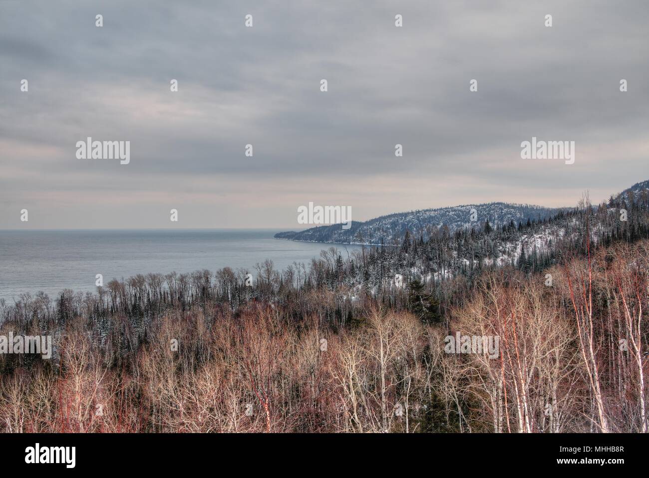 Grand Portage Indian Reservation during Winter on the Shores of Lake ...