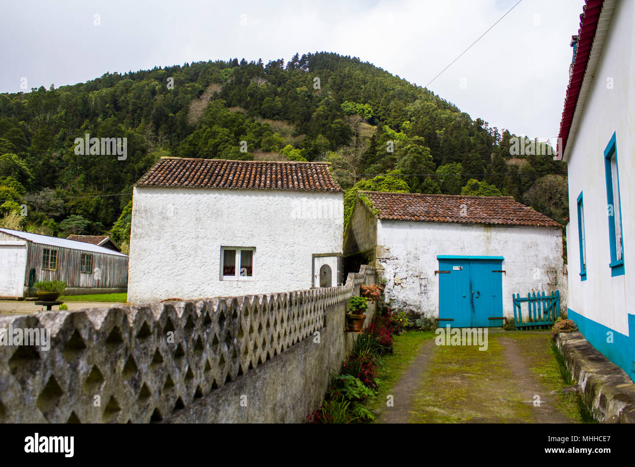Houses in village in a valley Stock Photo - Alamy