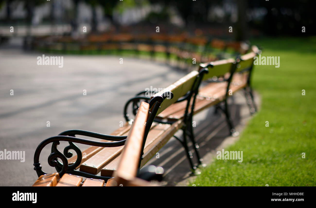 Benches in Rathaus Park Vienna, Austria Stock Photo - Alamy