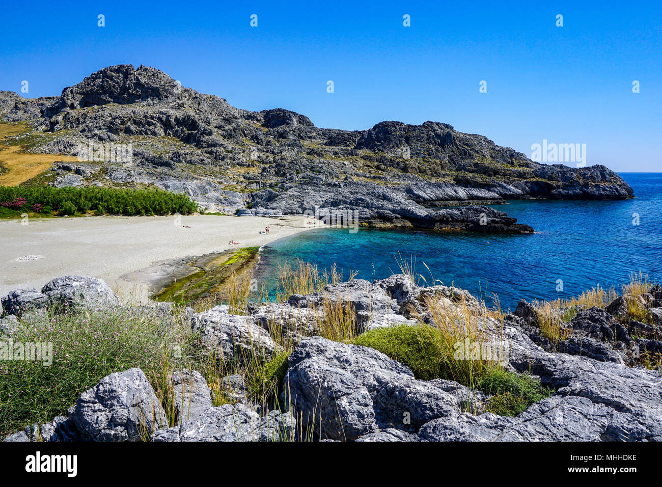 View of Ammoudi Beach in Southern Crete, Greece Stock Photo - Alamy