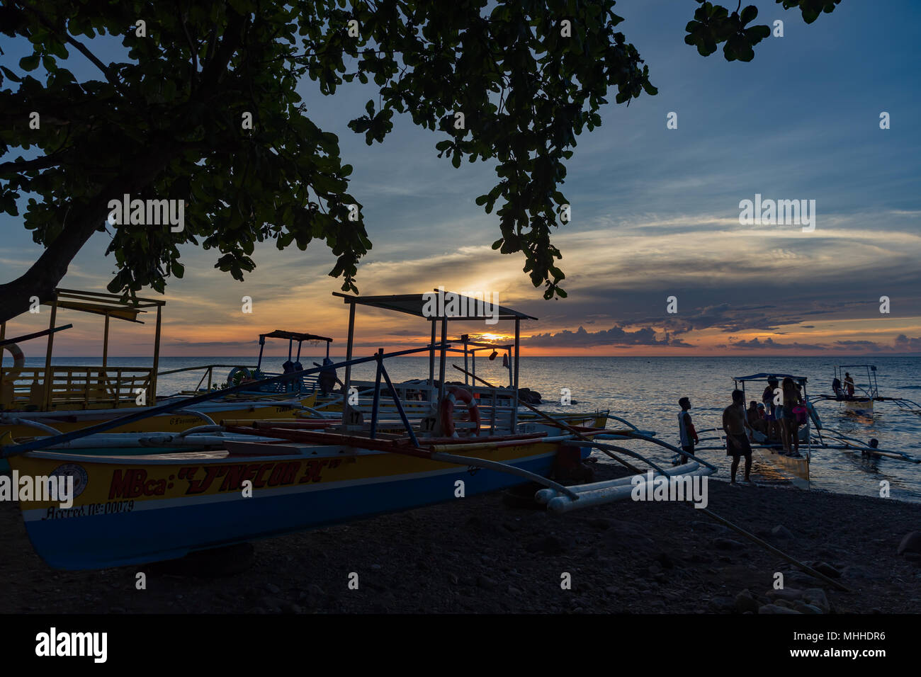 Mambajao Camiguin Philippines April 25, 2018 Sunset at Barangay Yumbing ...