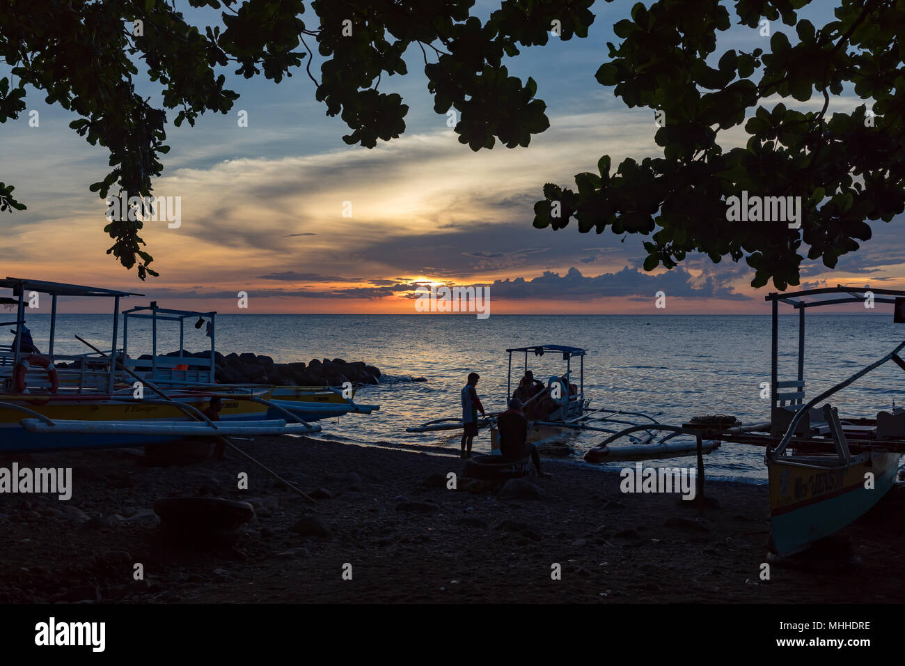 Mambajao Camiguin Philippines April 25, 2018 Sunset at Barangay Yumbing ...