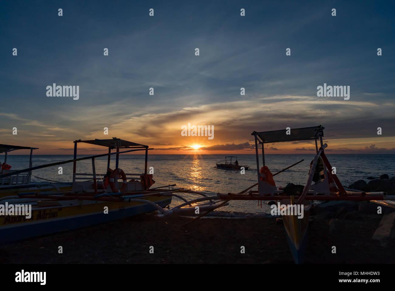 Mambajao Camiguin Philippines April 25, 2018 Sunset at Barangay Yumbing ...