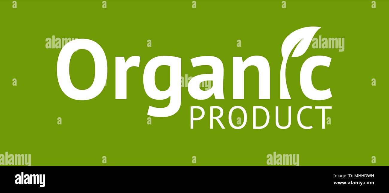Organic product logo with leaf Stock Vector Image & Art - Alamy