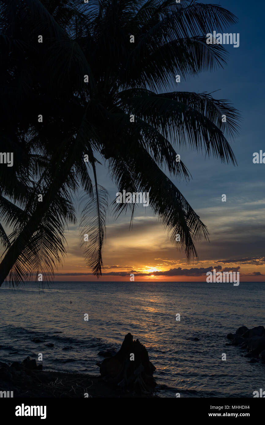 Mambajao Camiguin Philippines April 25, 2018 Sunset at Barangay Yumbing ...