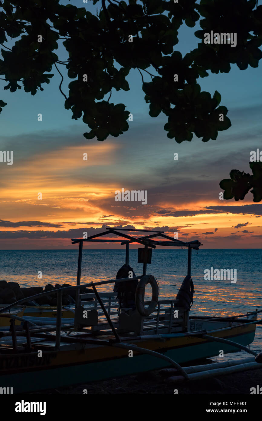 Mambajao Camiguin Philippines April 25, 2018 Sunset at Barangay Yumbing ...