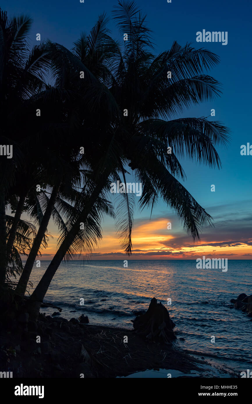 Mambajao Camiguin Philippines April 25, 2018 Sunset at Barangay Yumbing ...