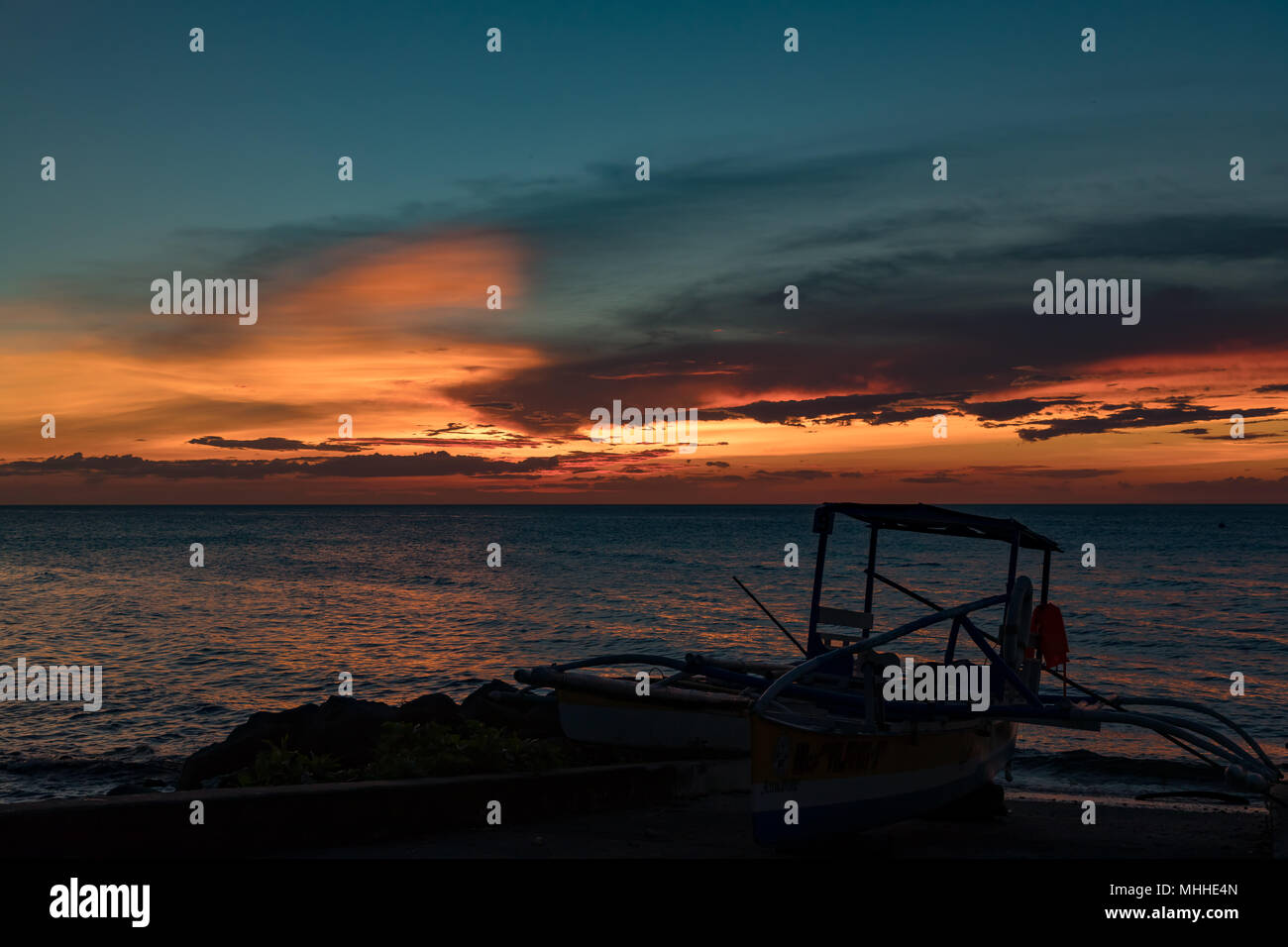 Mambajao Camiguin Philippines April 25, 2018 Sunset at Barangay Yumbing ...