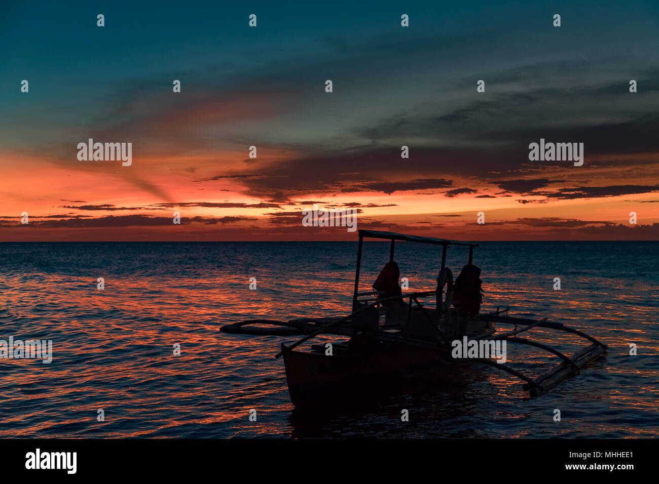 Mambajao Camiguin Philippines April 25, 2018 Sunset at Barangay Yumbing ...