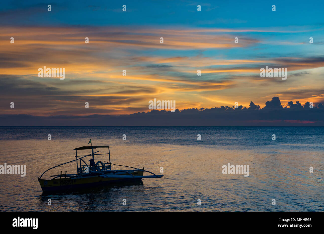 Mambajao Camiguin Philippines April 26, 2018 Sunset at Barangay Yumbing ...