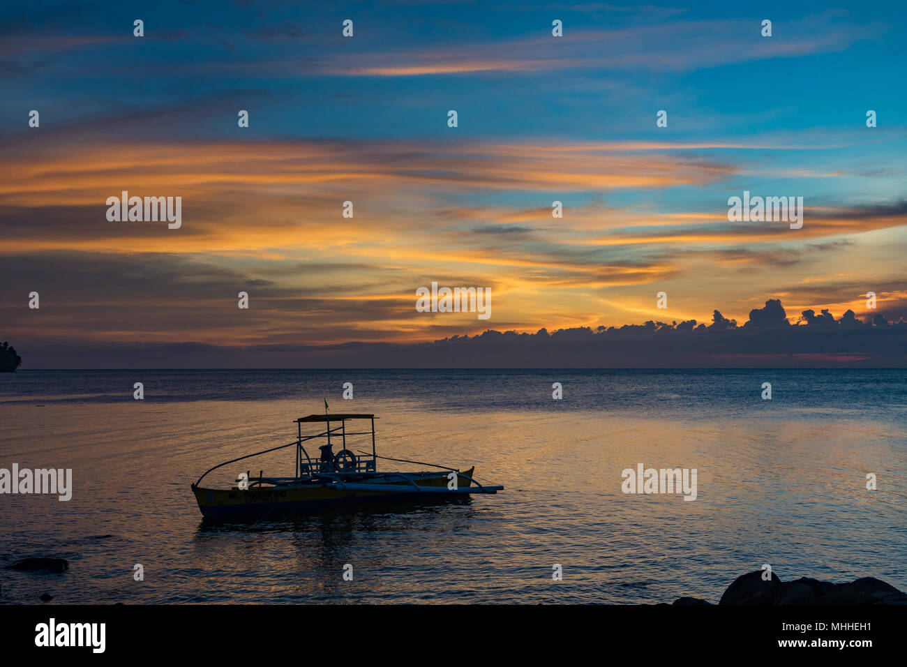 Mambajao Camiguin Philippines April 26, 2018 Sunset at Barangay Yumbing ...