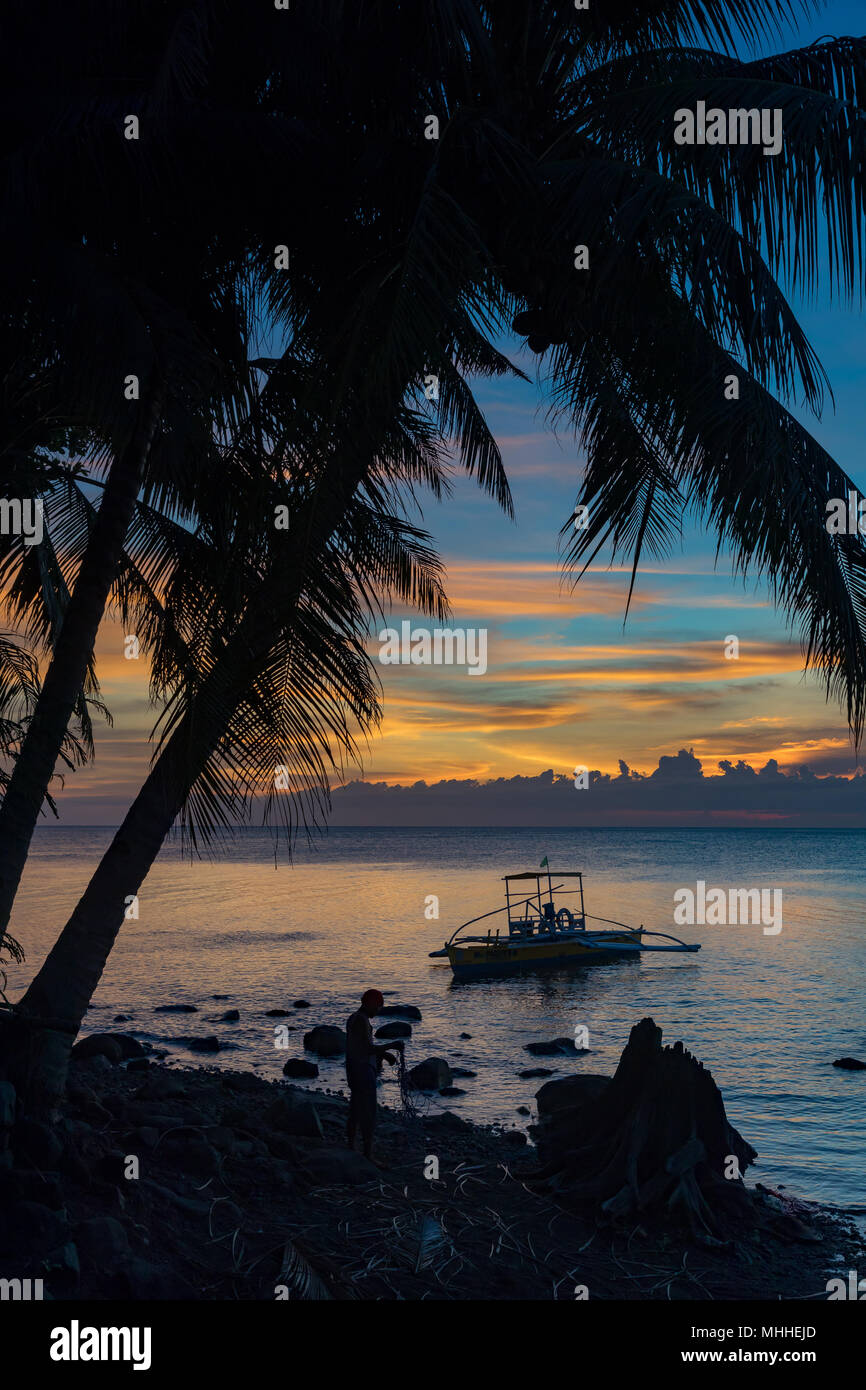 Mambajao Camiguin Philippines April 26, 2018 Sunset at Barangay Yumbing ...