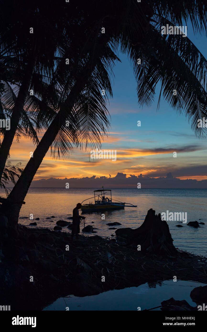 Mambajao Camiguin Philippines April 26, 2018 Sunset at Barangay Yumbing ...
