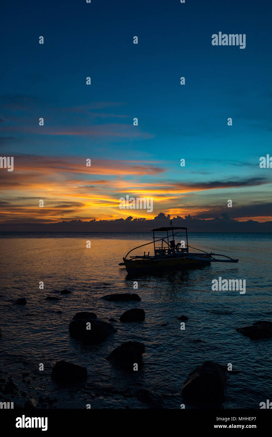 Mambajao Camiguin Philippines April 26, 2018 Sunset at Barangay Yumbing ...
