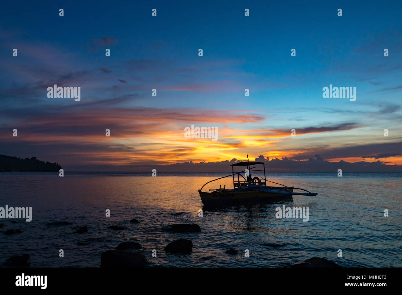 Mambajao Camiguin Philippines April 26, 2018 Sunset at Barangay Yumbing ...
