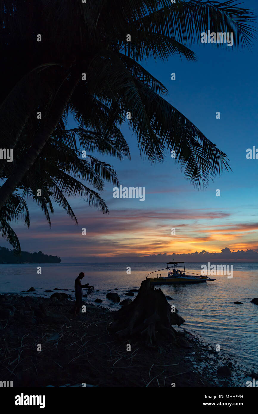 Mambajao Camiguin Philippines April 26, 2018 Sunset at Barangay Yumbing ...