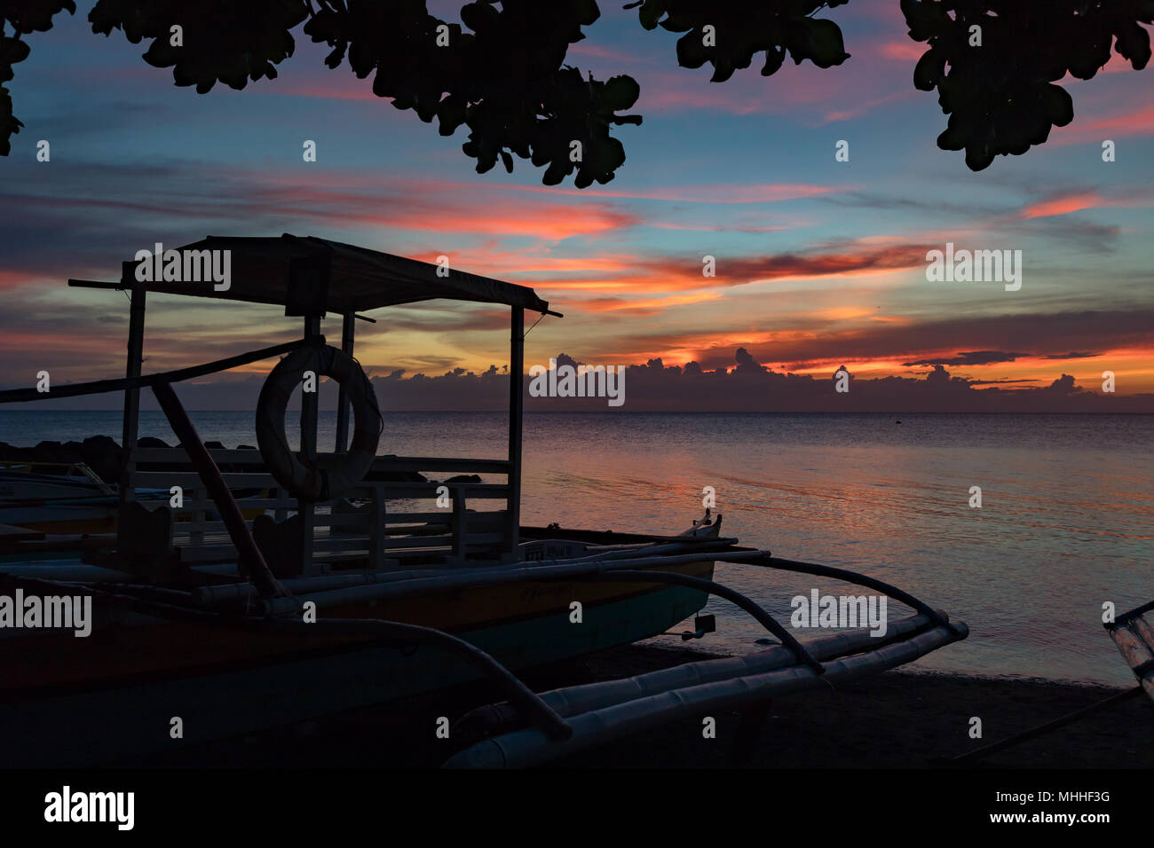 Mambajao Camiguin Philippines April 26, 2018 Sunset at Barangay Yumbing ...