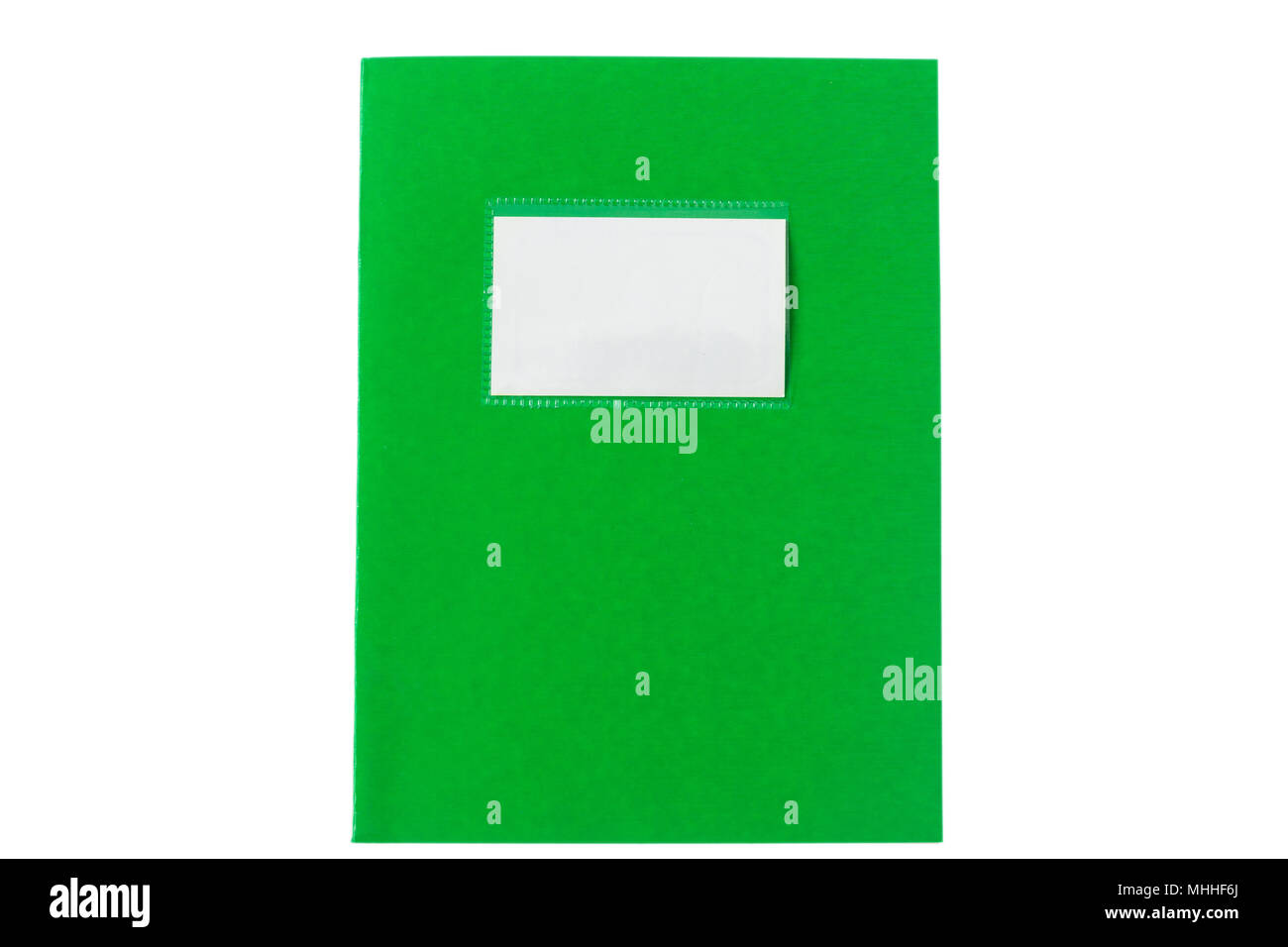 Green school notebook or diary, old fashioned, isolated on white ...