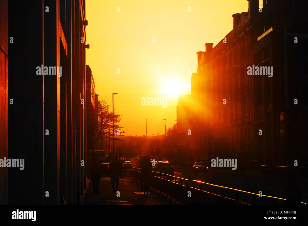 Leeds city centre sunset hi-res stock photography and images - Alamy
