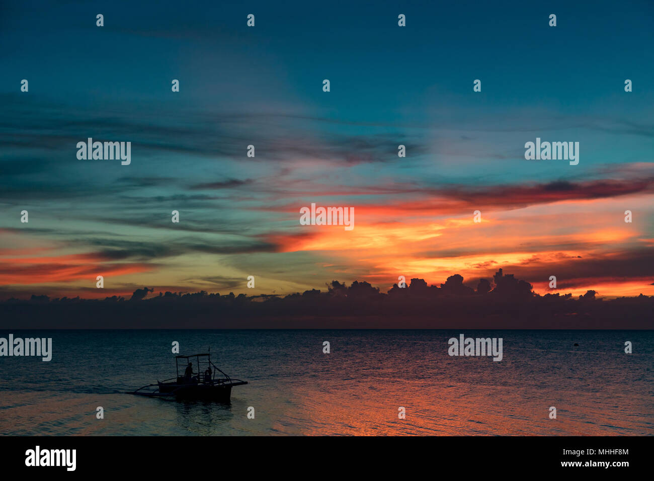 Mambajao Camiguin Philippines April 26, 2018 Sunset at Barangay Yumbing ...
