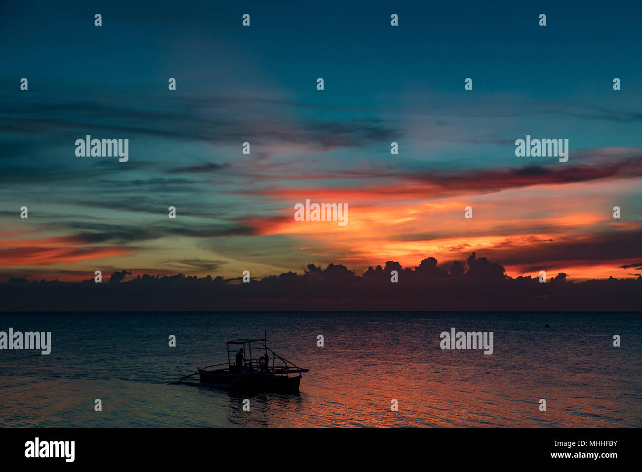 Mambajao Camiguin Philippines April 26, 2018 Sunset at Barangay Yumbing ...
